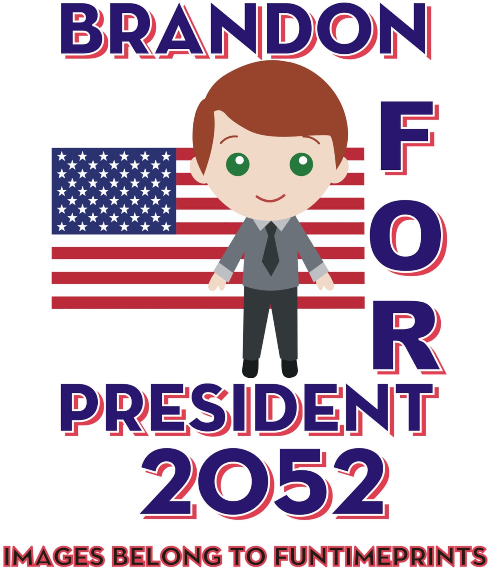 Boys CUSTOM Name for President 2052 Fun T-SHIRT or Bodysuit - Etsy