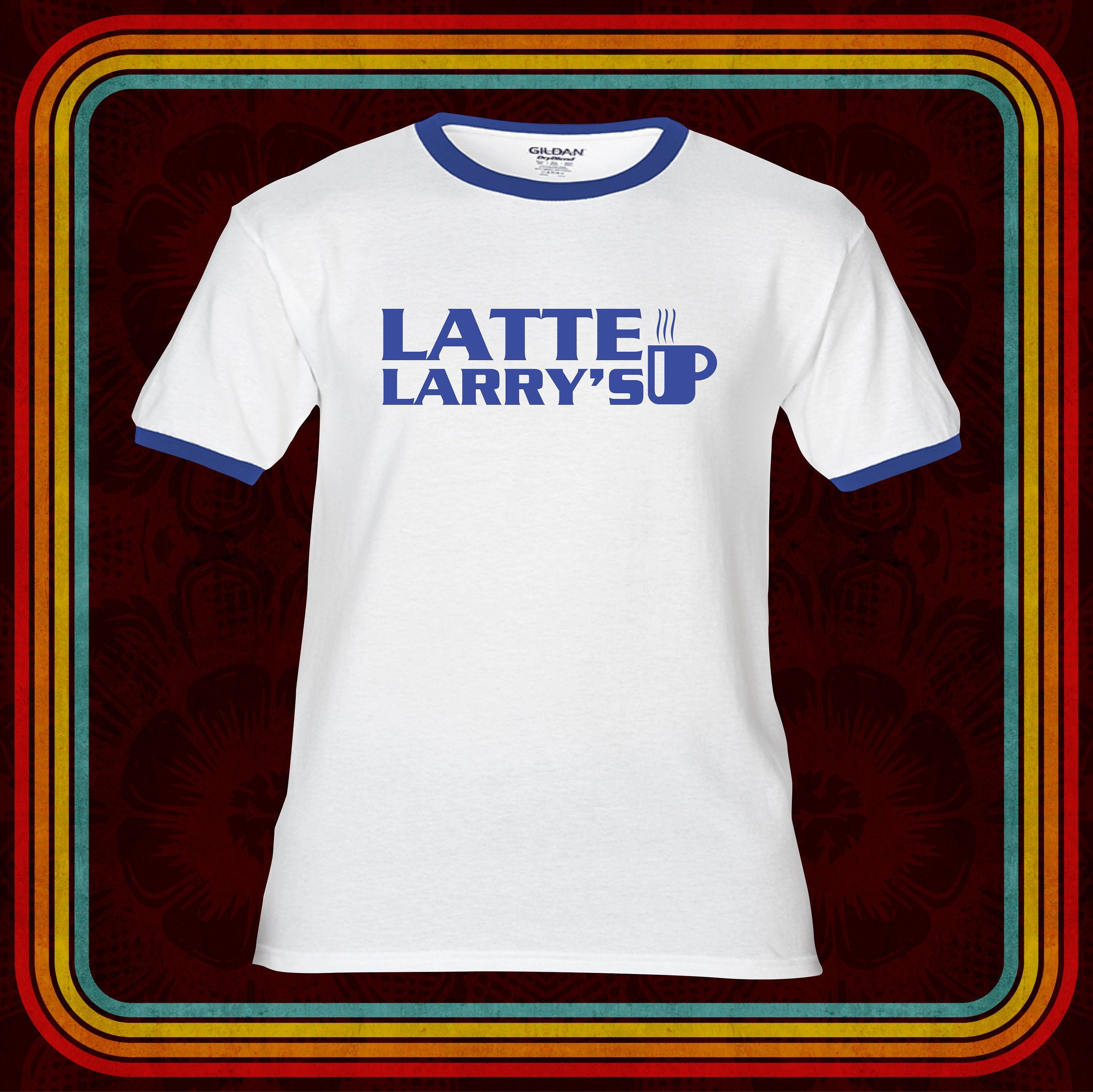LATTE LARRY'S blue plain logo T-shirt adult Premium | Etsy