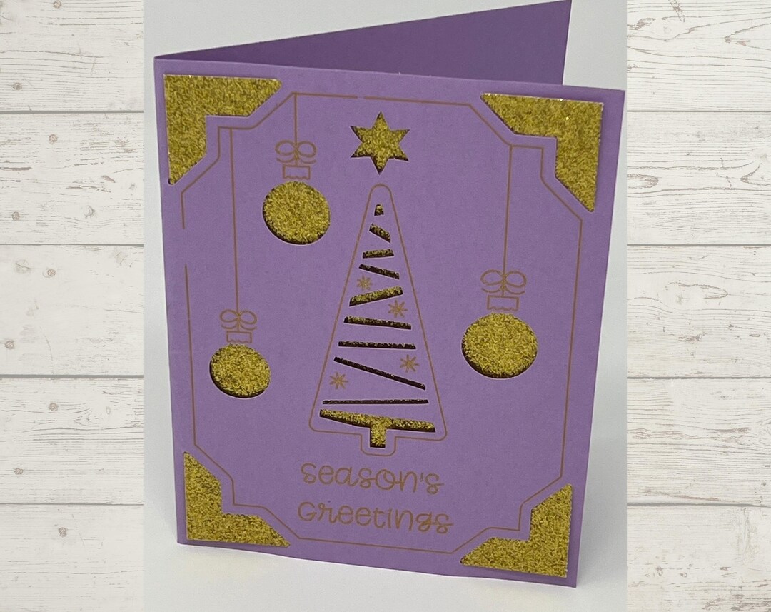 Christmas Tree Christmas Card Ornaments Happy Holiday Card - Etsy