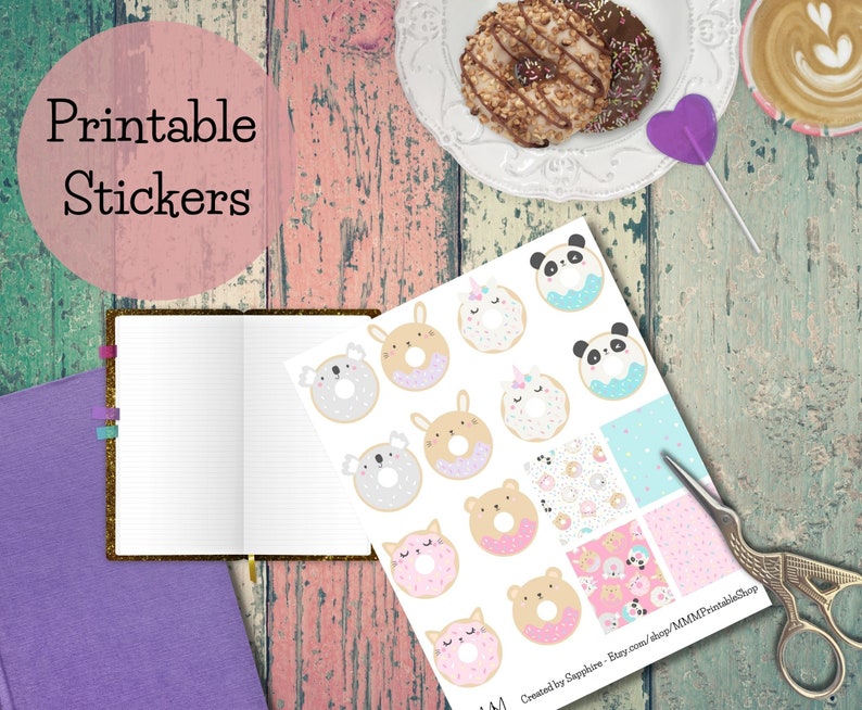 Printable Stickers US Letter Size PDF Digital Download Cute - Etsy