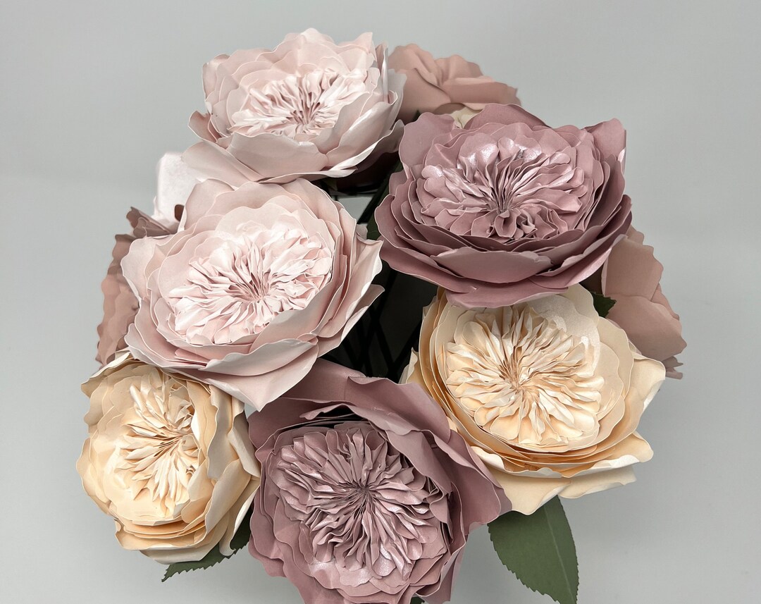 Garden Rose Paper Flower Bouquet 13 Stems Paper Flower - Etsy