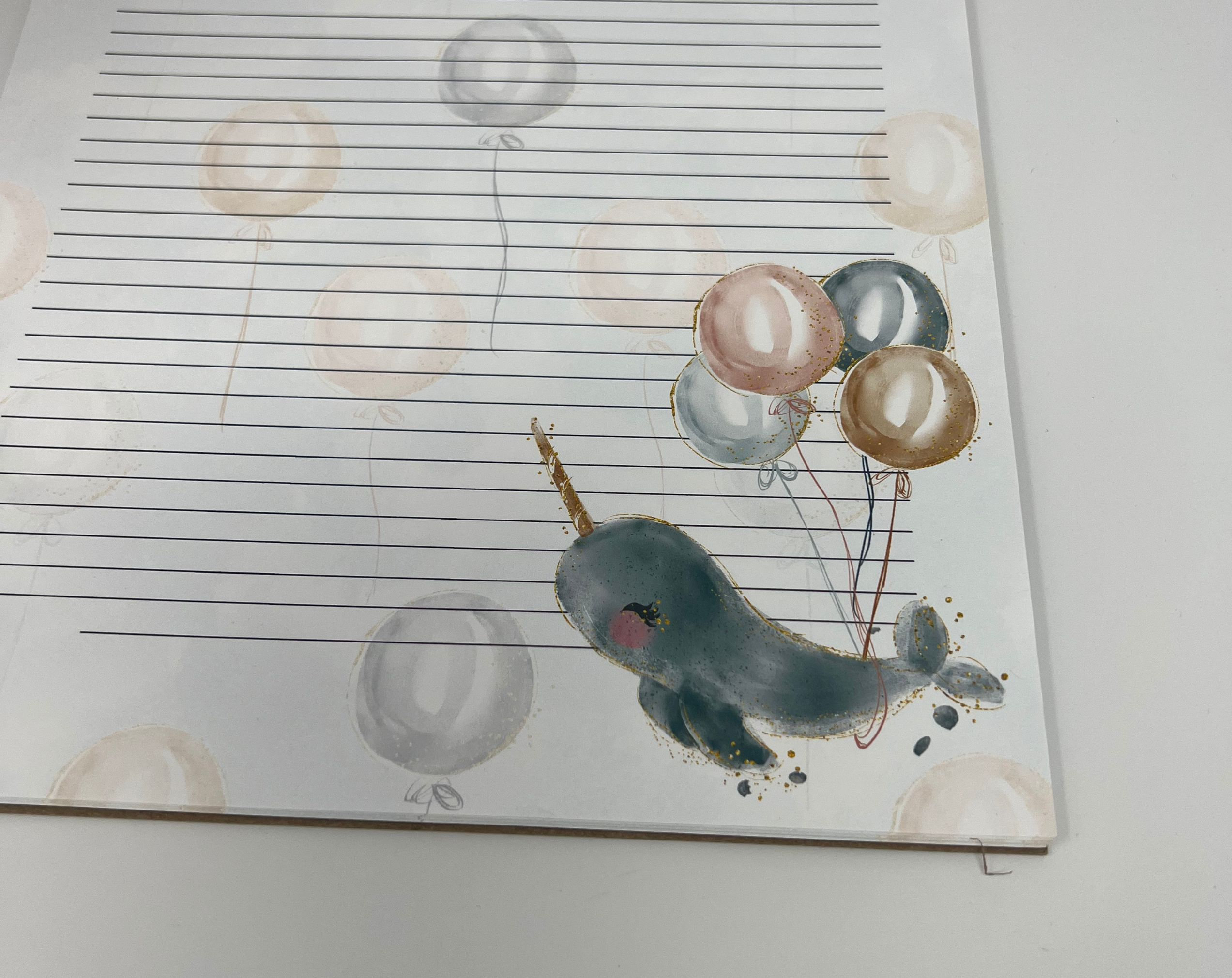 Narwal and Balloons Stationery Stationary Notepad Memo Pad - Etsy