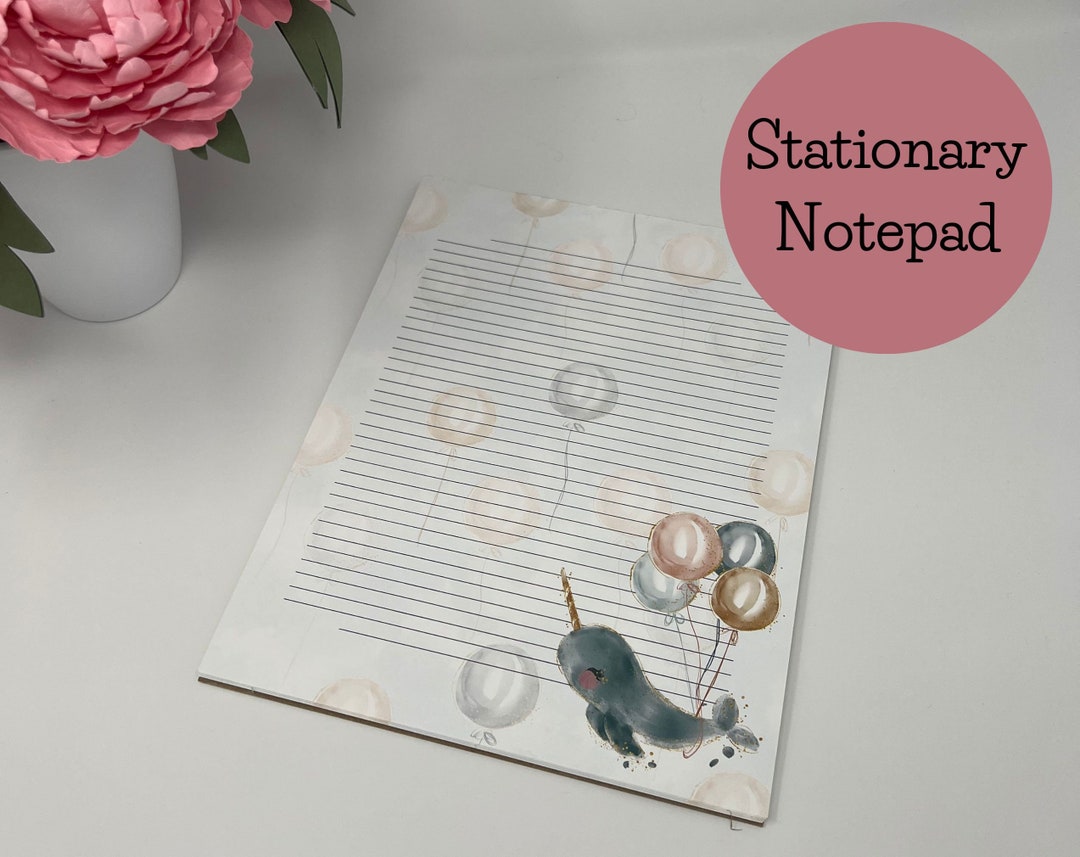 Narwal and Balloons Stationery Stationary Notepad Memo Pad - Etsy