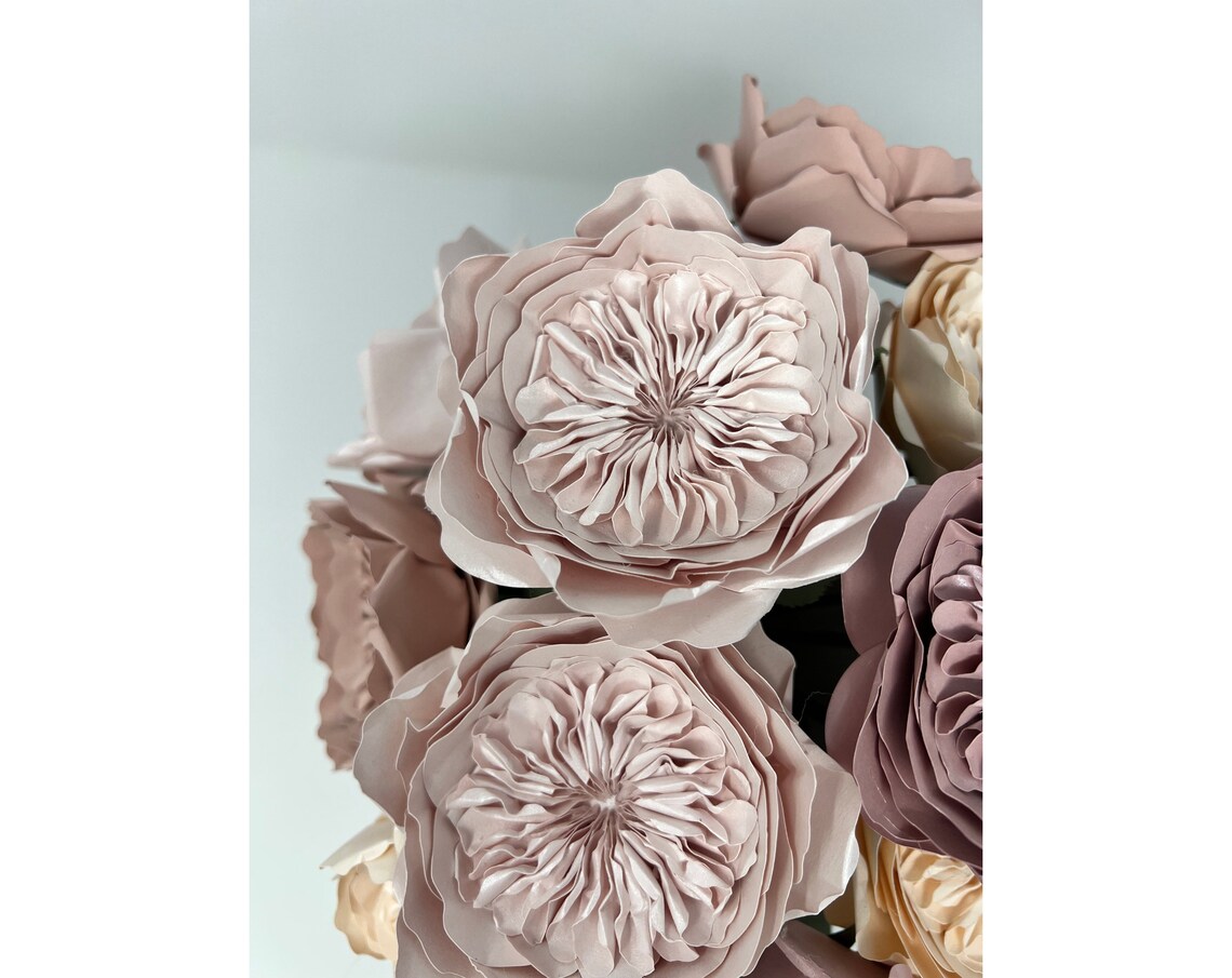 Garden Rose Paper Flower Bouquet 13 Stems Paper Flower - Etsy