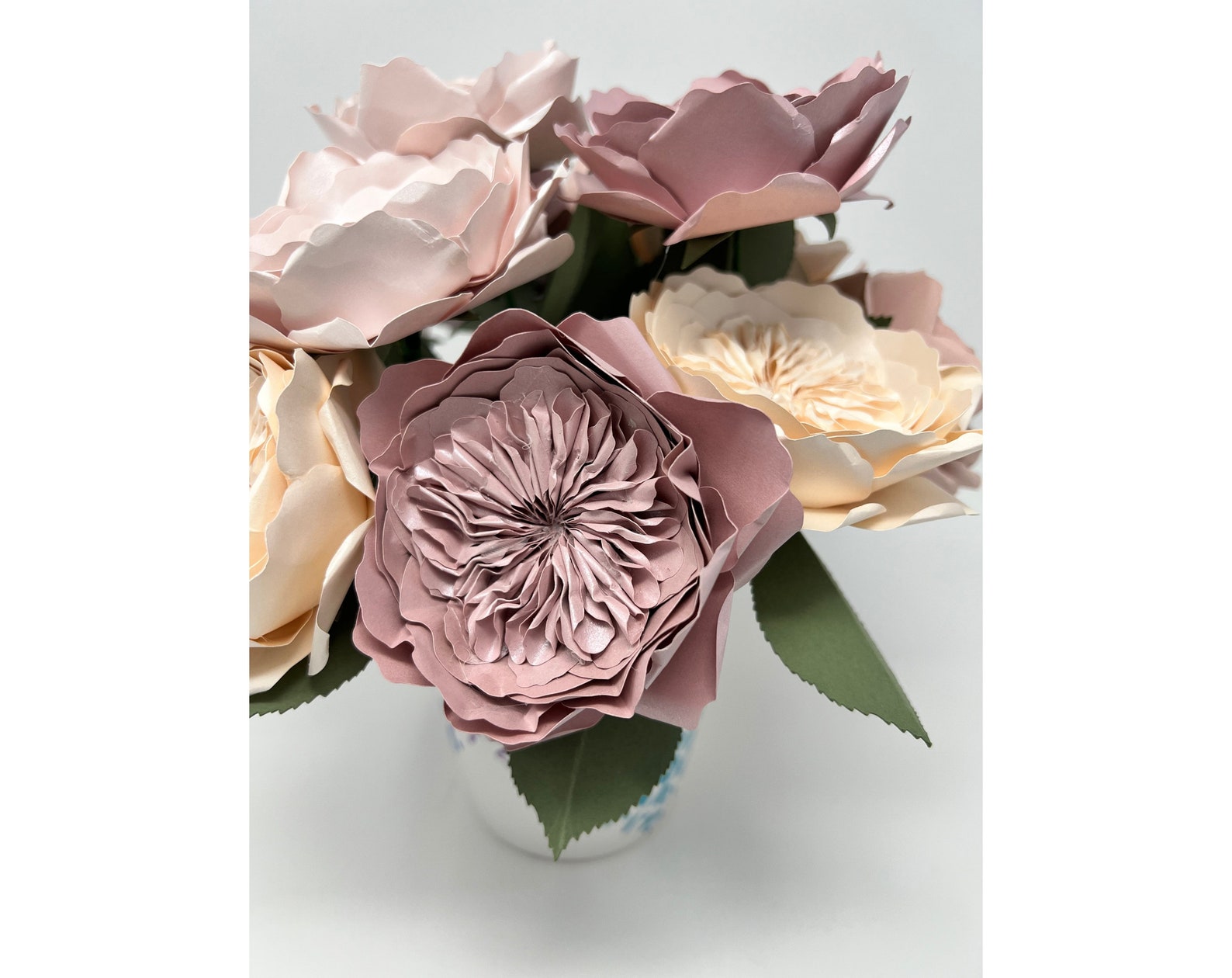 Garden Rose Paper Flower Bouquet 13 Stems Paper Flower - Etsy