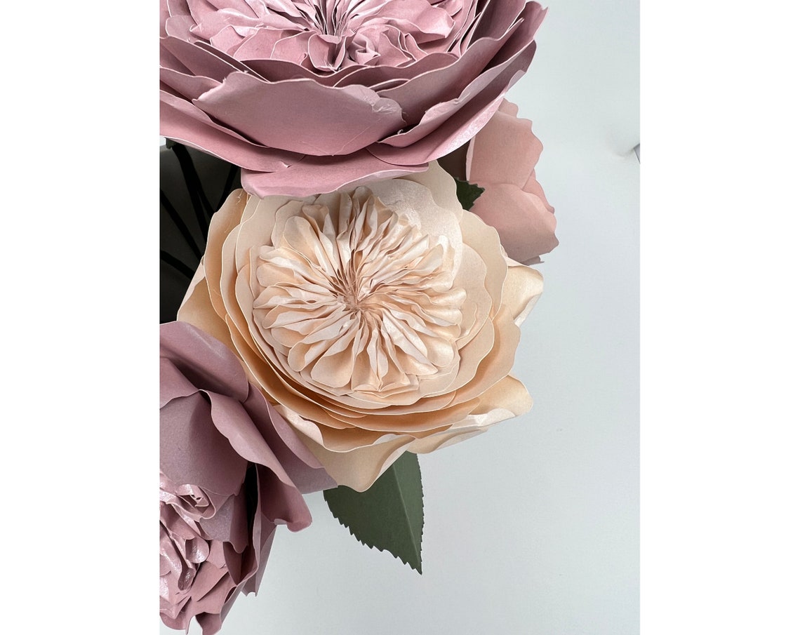 Garden Rose Paper Flower Bouquet 13 Stems Paper Flower - Etsy