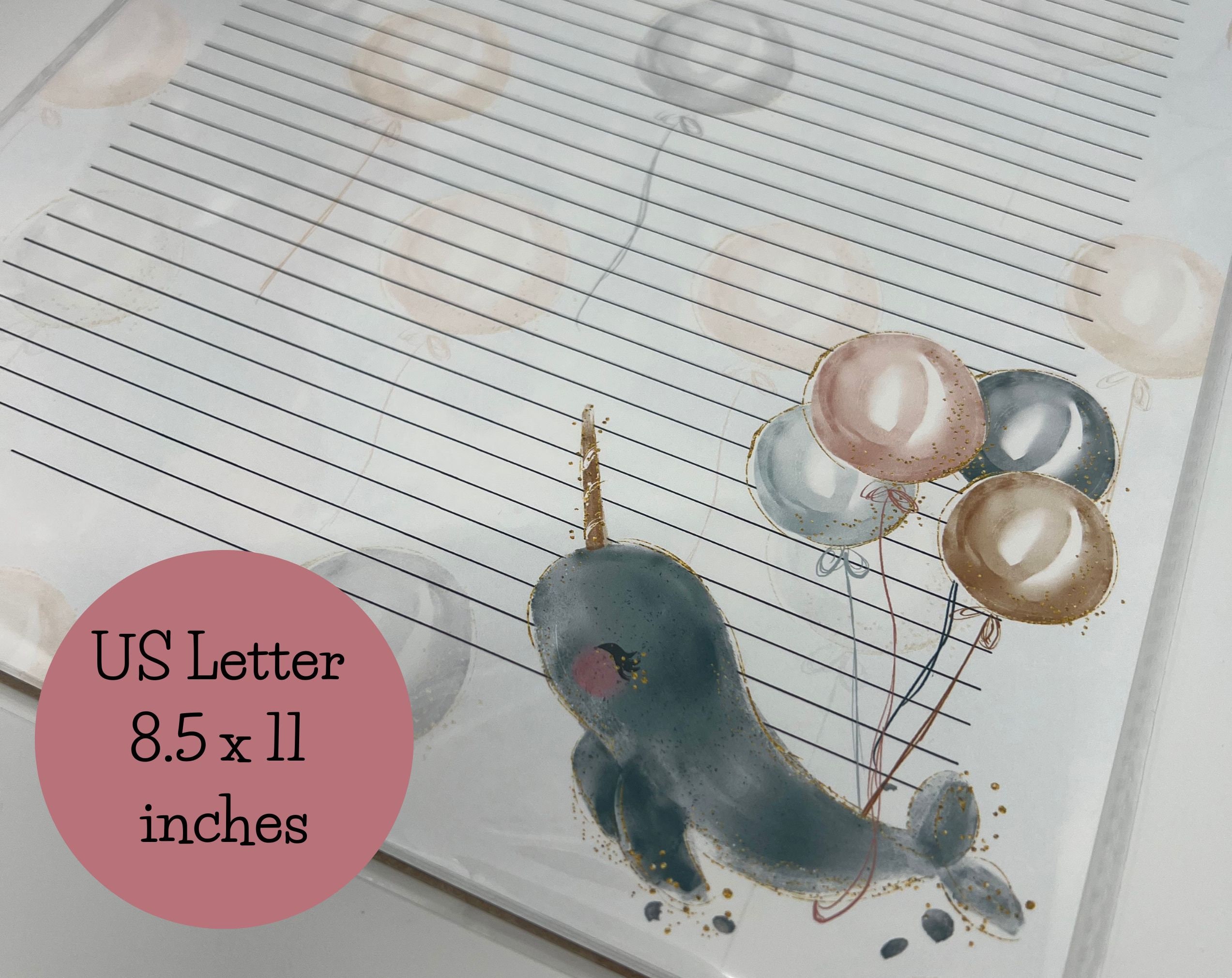 Narwal and Balloons Stationery Stationary Notepad Memo Pad - Etsy