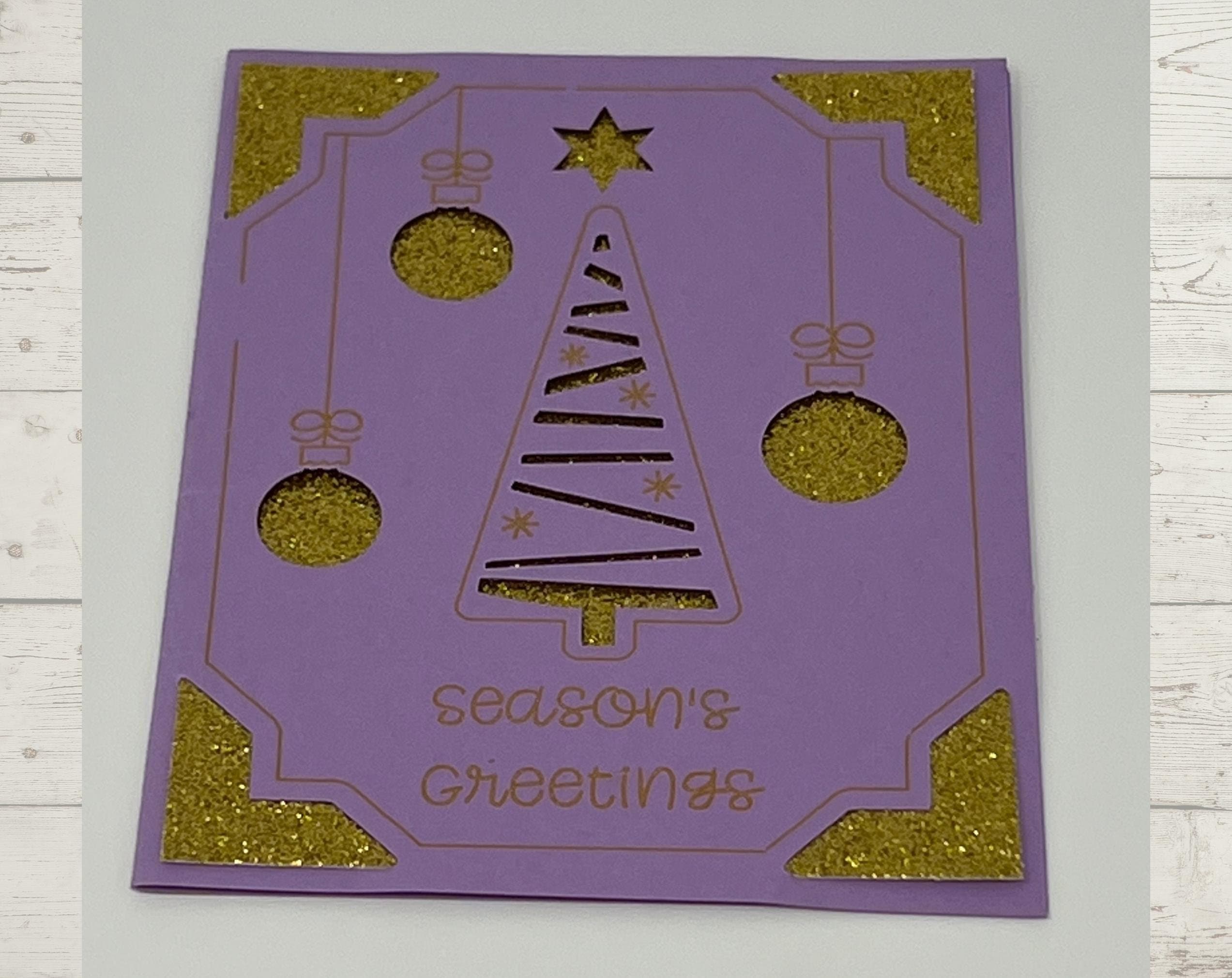 Christmas Tree Christmas Card Ornaments Happy Holiday Card - Etsy