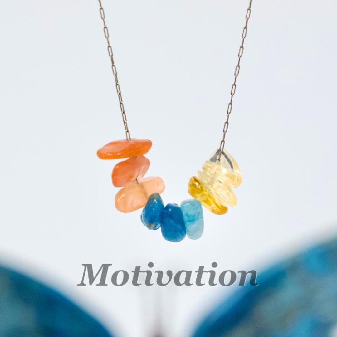 Motivation Crystal Chips Necklace, Carnelian, Apatite, Citrine ...