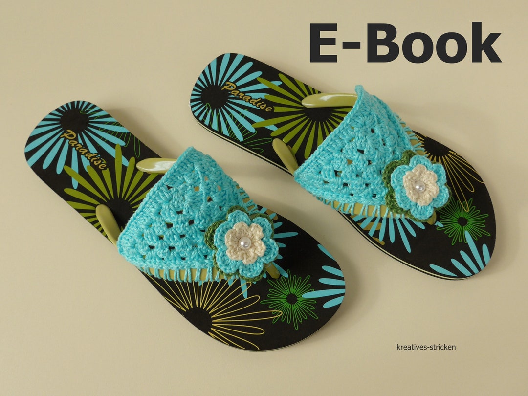 E-book: Crochet Pattern Flip-flops Size 34 - 43, in German & English - Etsy