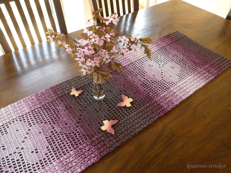 E-book: Crochet Pattern for a Table Runner "sweet Hearts" - Etsy