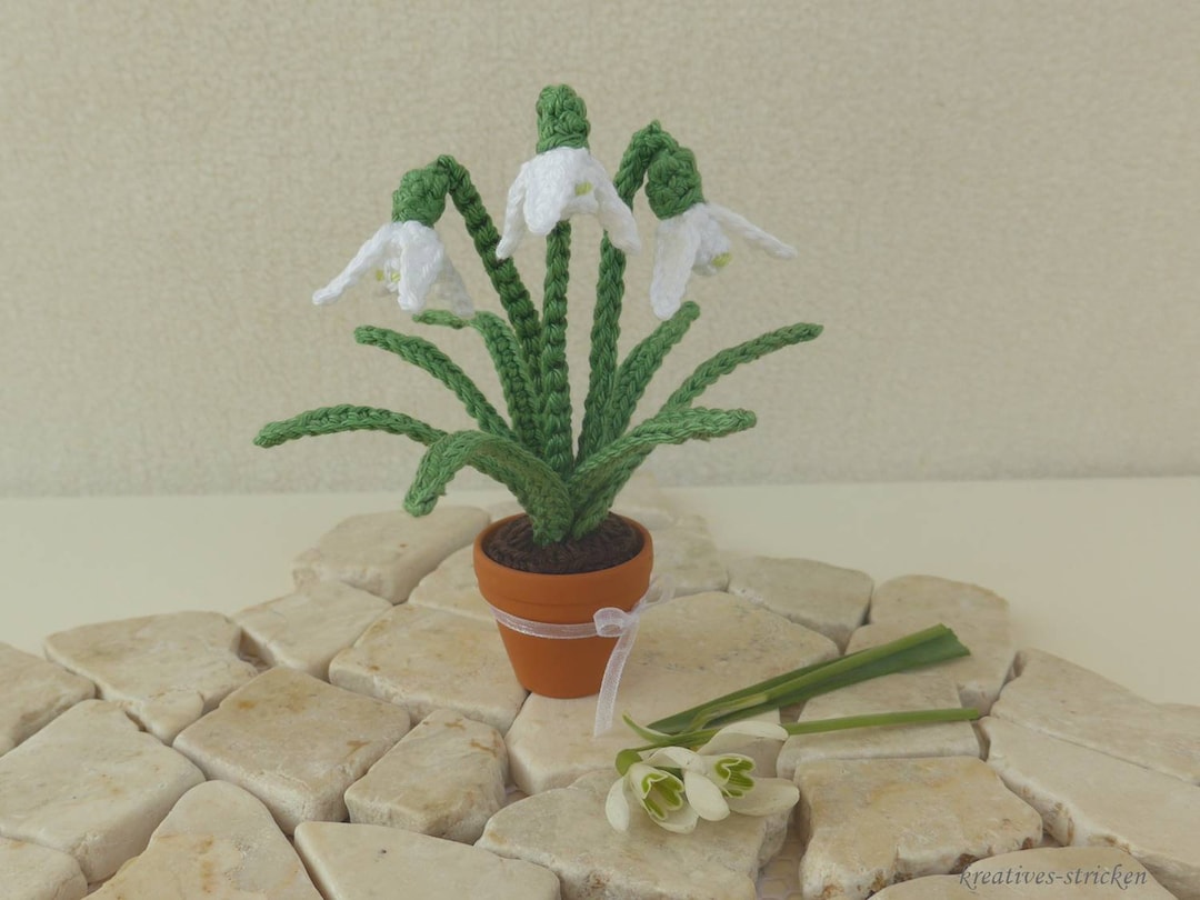 E-book: Crochet Pattern Snowdrop, Mini Flower in English & German - Etsy