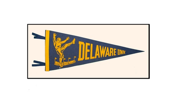 Vintage University of Delaware Pennant circa 1950s | Etsy