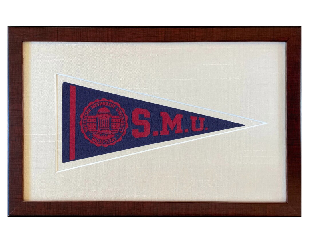 Vintage Southern Methodist University SMU Pennant circa 1950 - Etsy