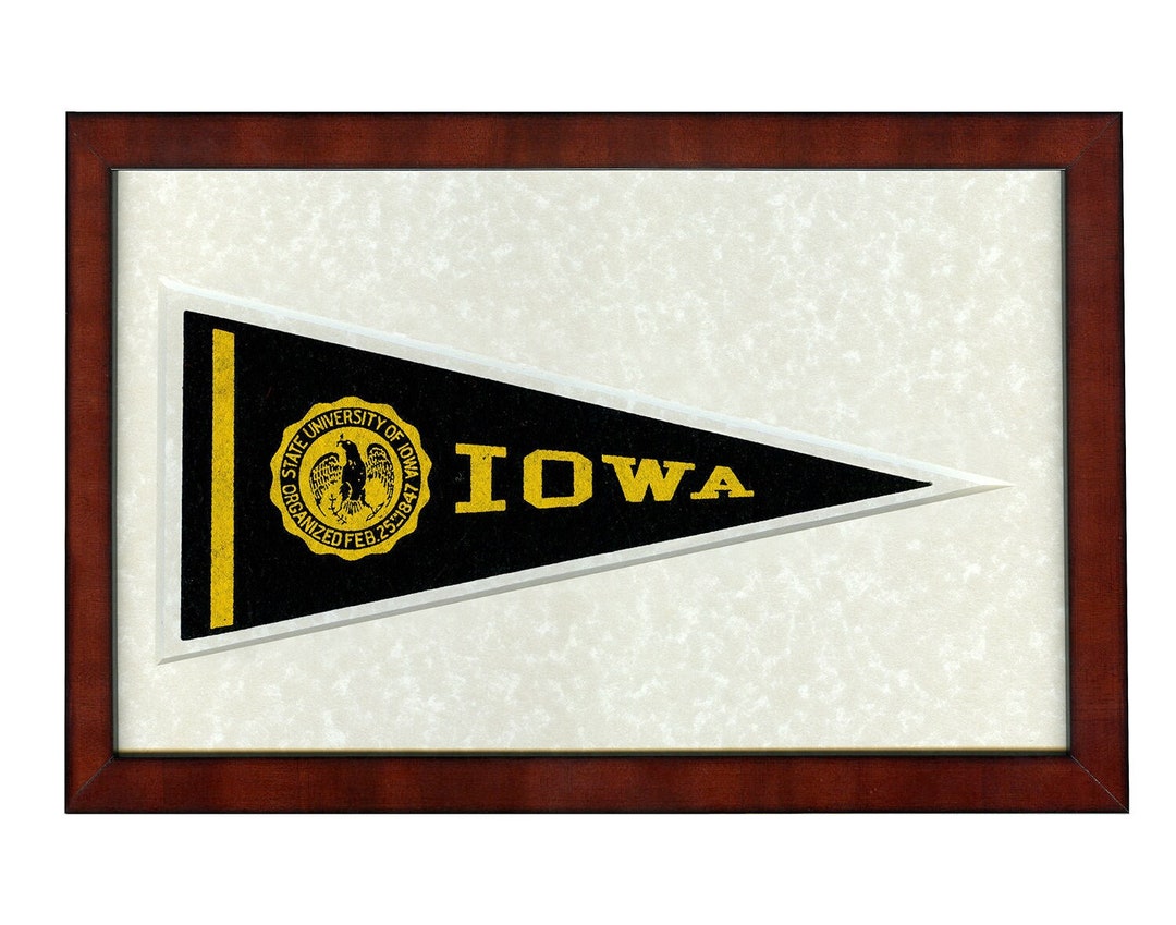 Vintage University of Iowa Pennant Circa 1950s - Etsy