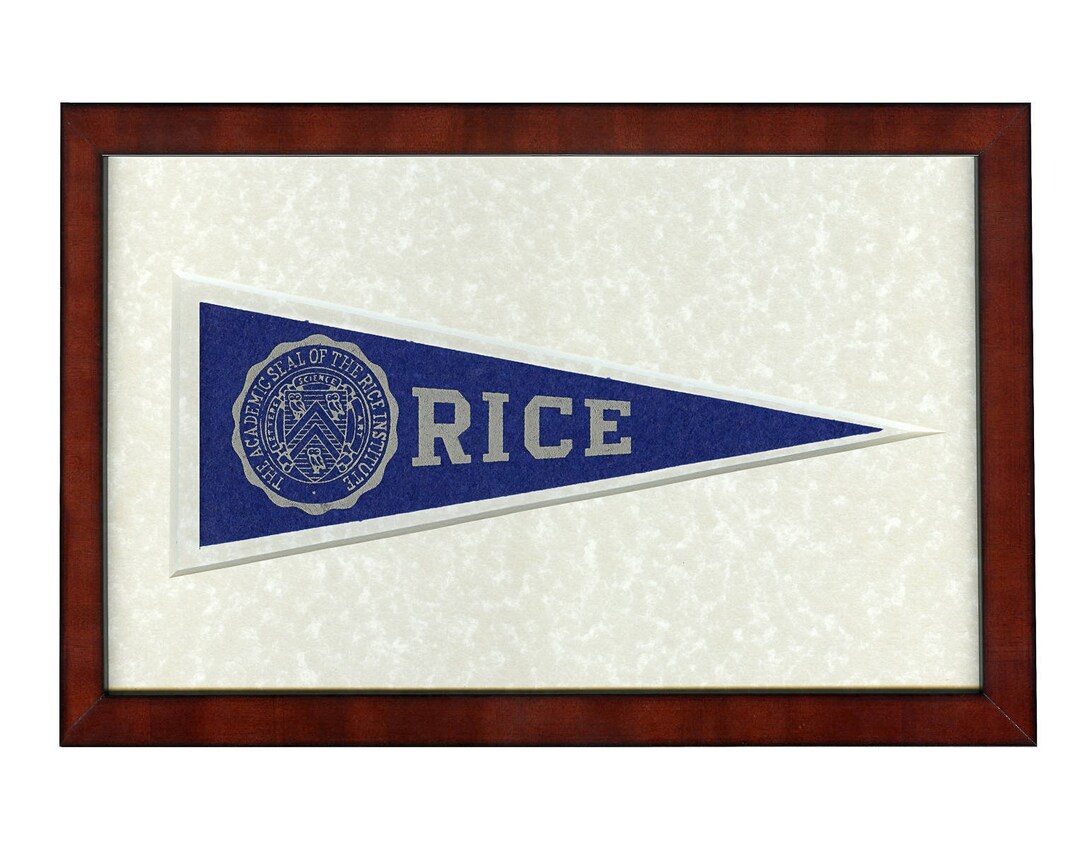 Vintage Rice University Pennant original Framed Hormel Circa 1950 - Etsy
