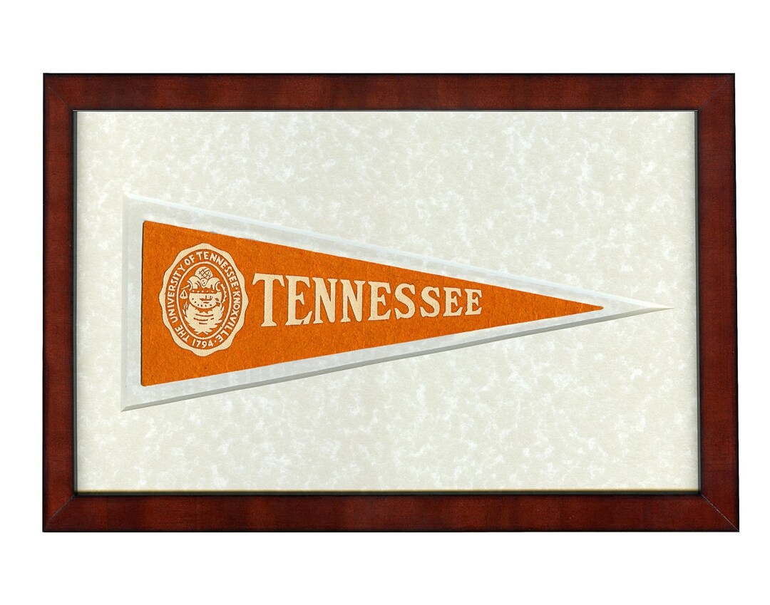 Vintage University of Tennessee Pennant original Framed - Etsy