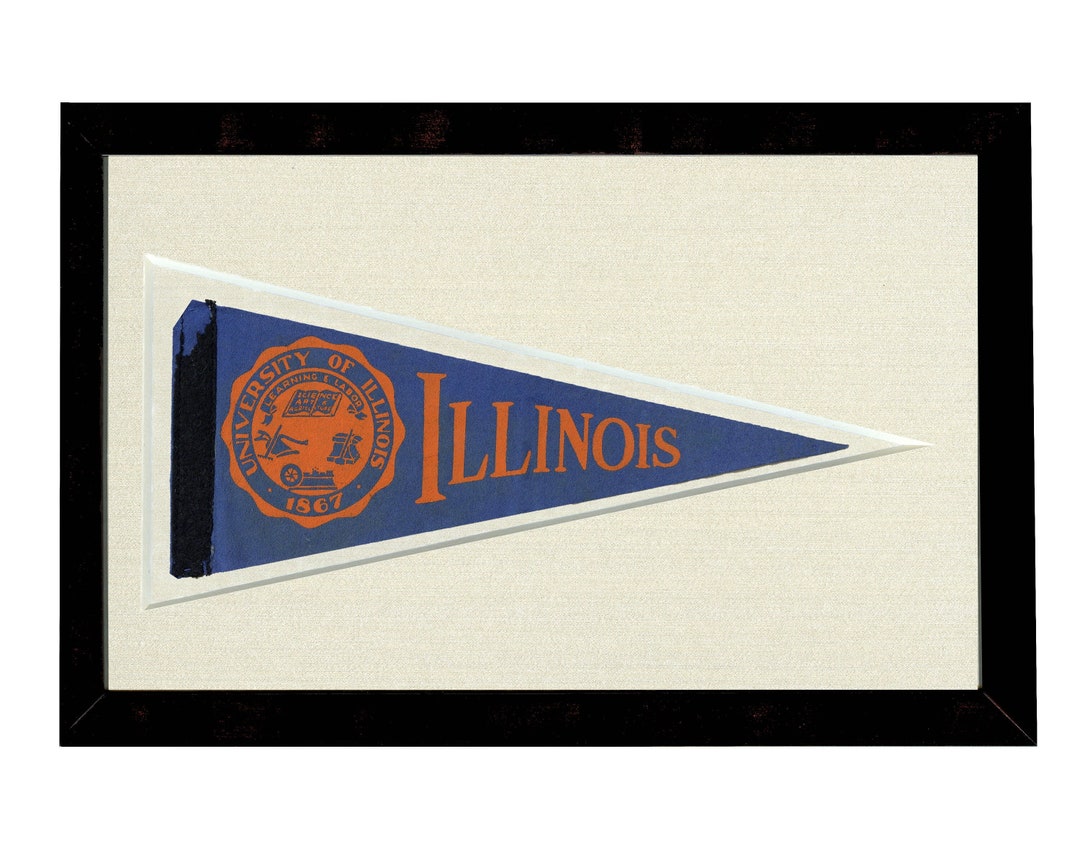 Vintage University of Illinois Pennant Circa 1950 - Etsy
