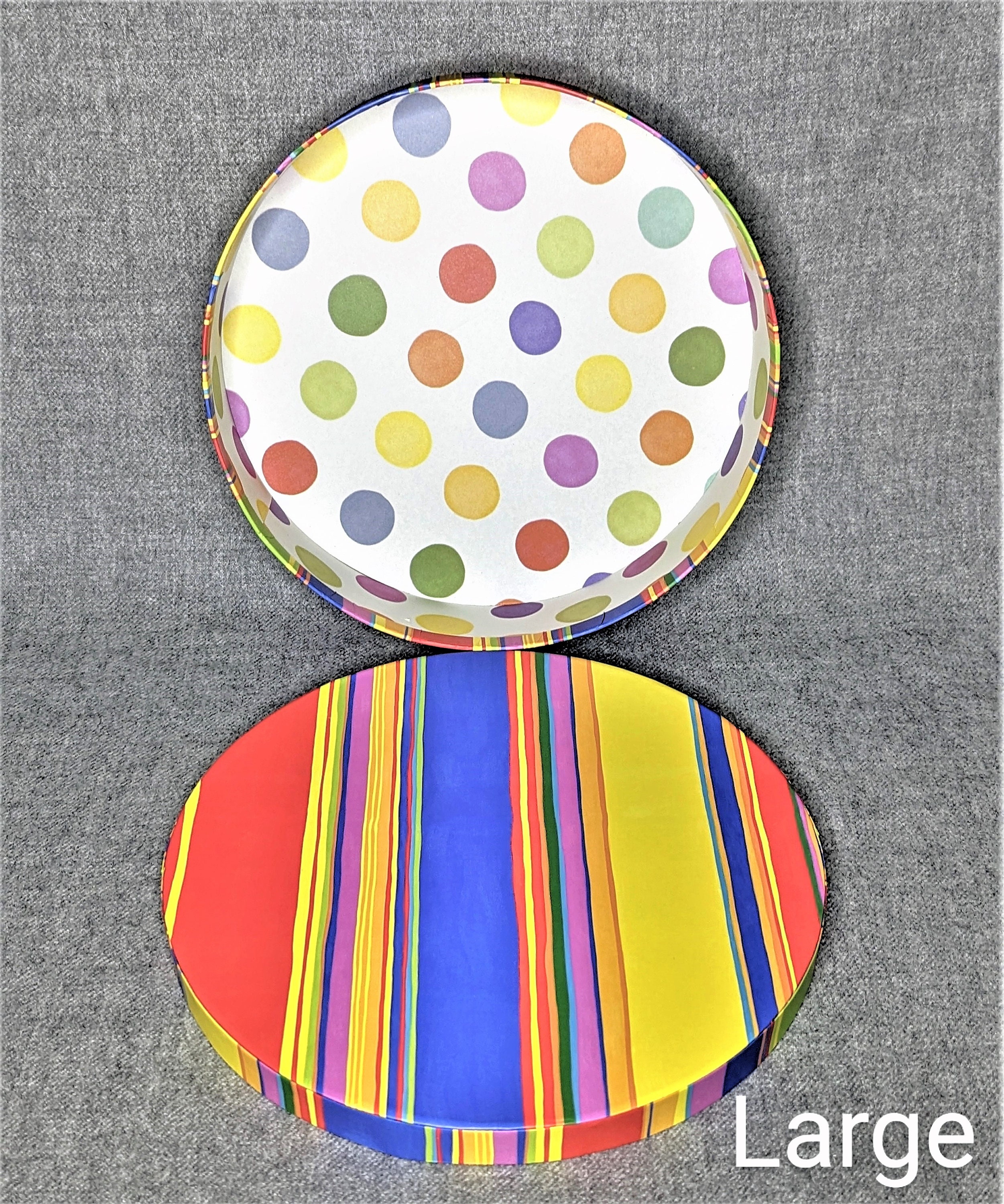 Colorful Set of Four 4 Nested Polka Dot & Stripes EMPTY Gift Boxes ...