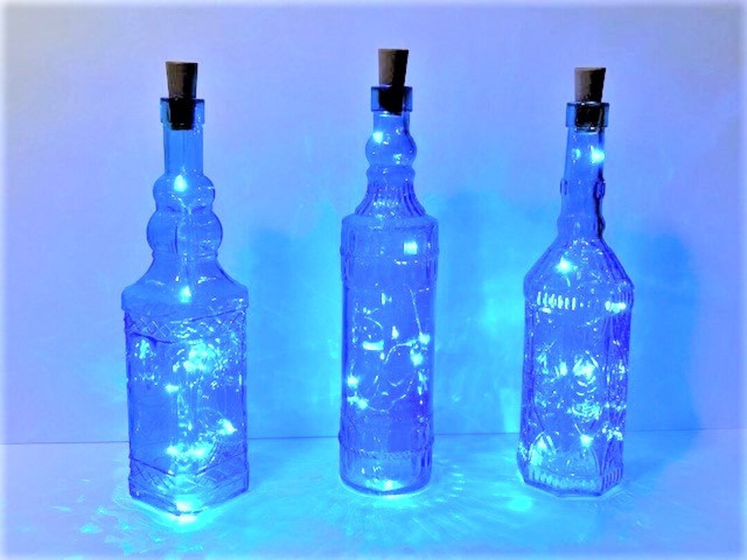 Fairy Light Glass Bottles | Vintage Style Glass | Cool White LED Lights ...