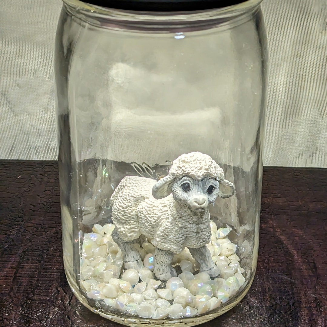 Lamb Night Light Lamb in an LED Mason Jar Night Light Child's Night ...