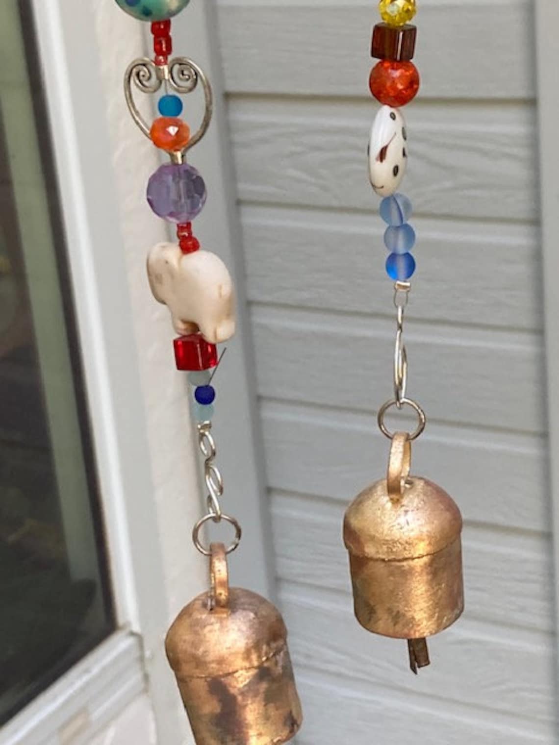 Glass Beads, Drift Wood, Bells, Windchime, Yard Art, Decor, Unique ...