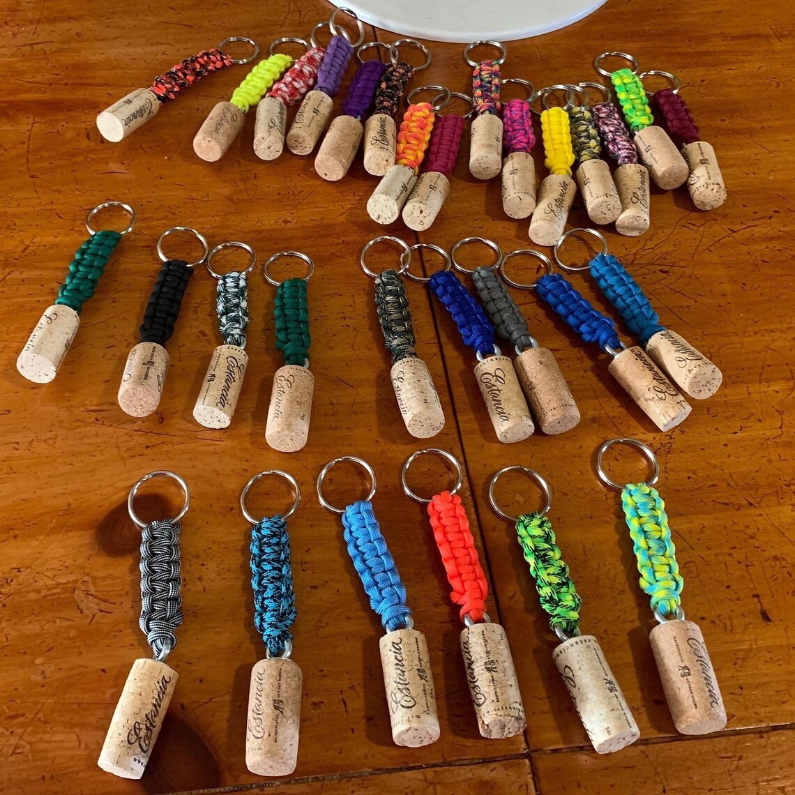 Cork Key Chains Made Out of Paracord and Made by Special Needs - Etsy