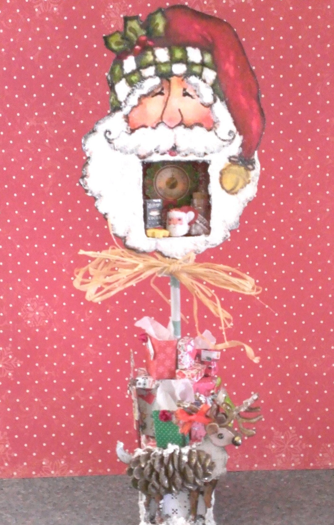 Christmas SANTAS FACE Standing Shrine Primitive Country Rustic - Etsy