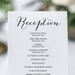 Reception Program Printable DIY Wedding Reception Card in 6 - Etsy