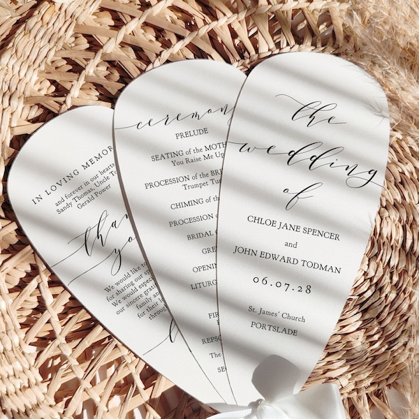 Fan Wedding Program - Etsy