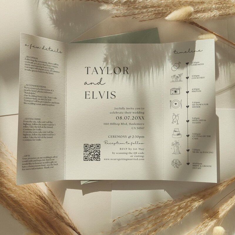 Folded Invitation - Etsy