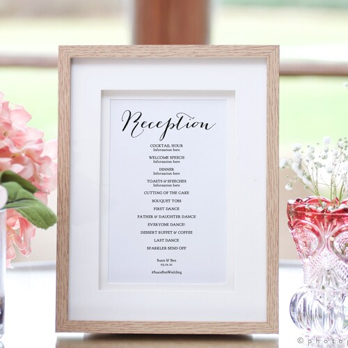 Reception Program Printable DIY Wedding Reception Card in 6 - Etsy