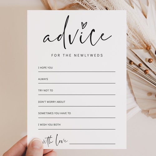 Printable 'advice for the Bride-to-be' Cards Bridal - Etsy