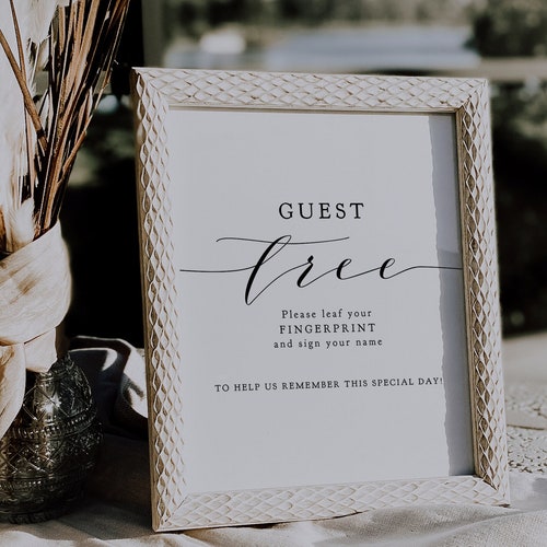 Guest Tree Fingerprint Sign Wedding Thumbprint Guest Book - Etsy