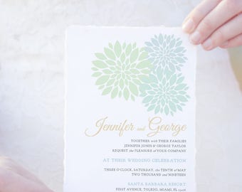 Mint green wedding invitation | Etsy