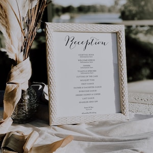 Reception Program, Printable DIY Wedding Reception Card in 10 Sizes ...