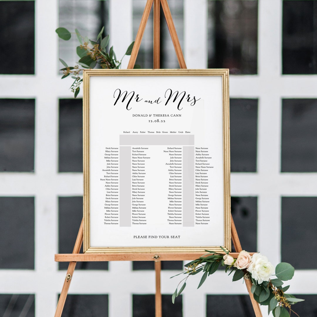 Horseshoe Seating Plan Template, 2 Long Tables and One Top Table 'sweet ...