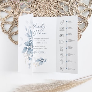 Dusty Blue Wedding Invitations, Templates for Gatefold Invitations ...