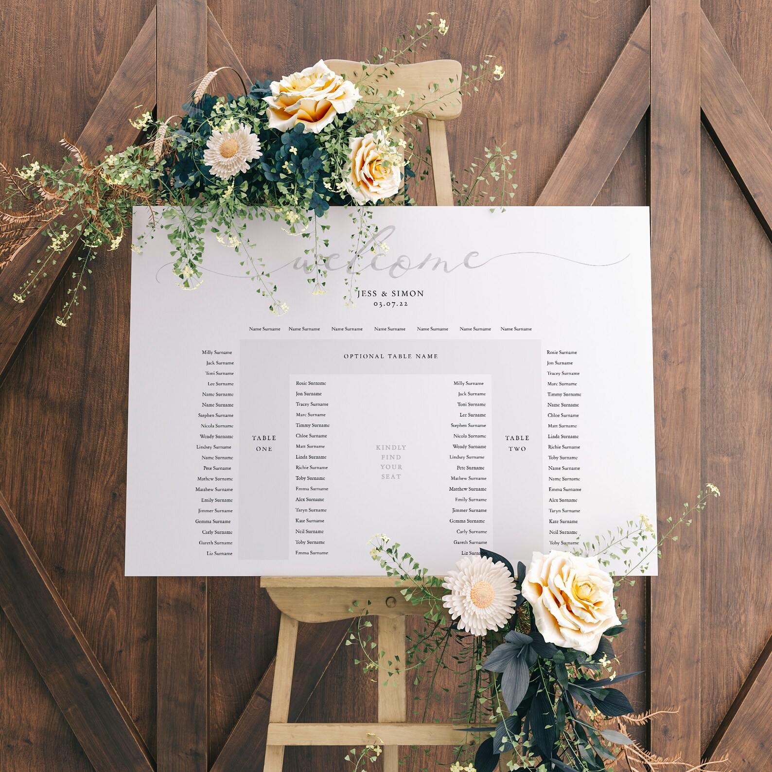 Lucysilver U Shape Table Seating Plan Wedding Banquet - Etsy UK