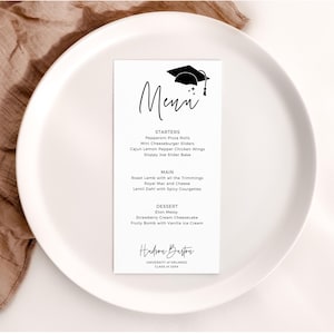 Graduation Party Menu Template, Graduation Party Table Decorations ...