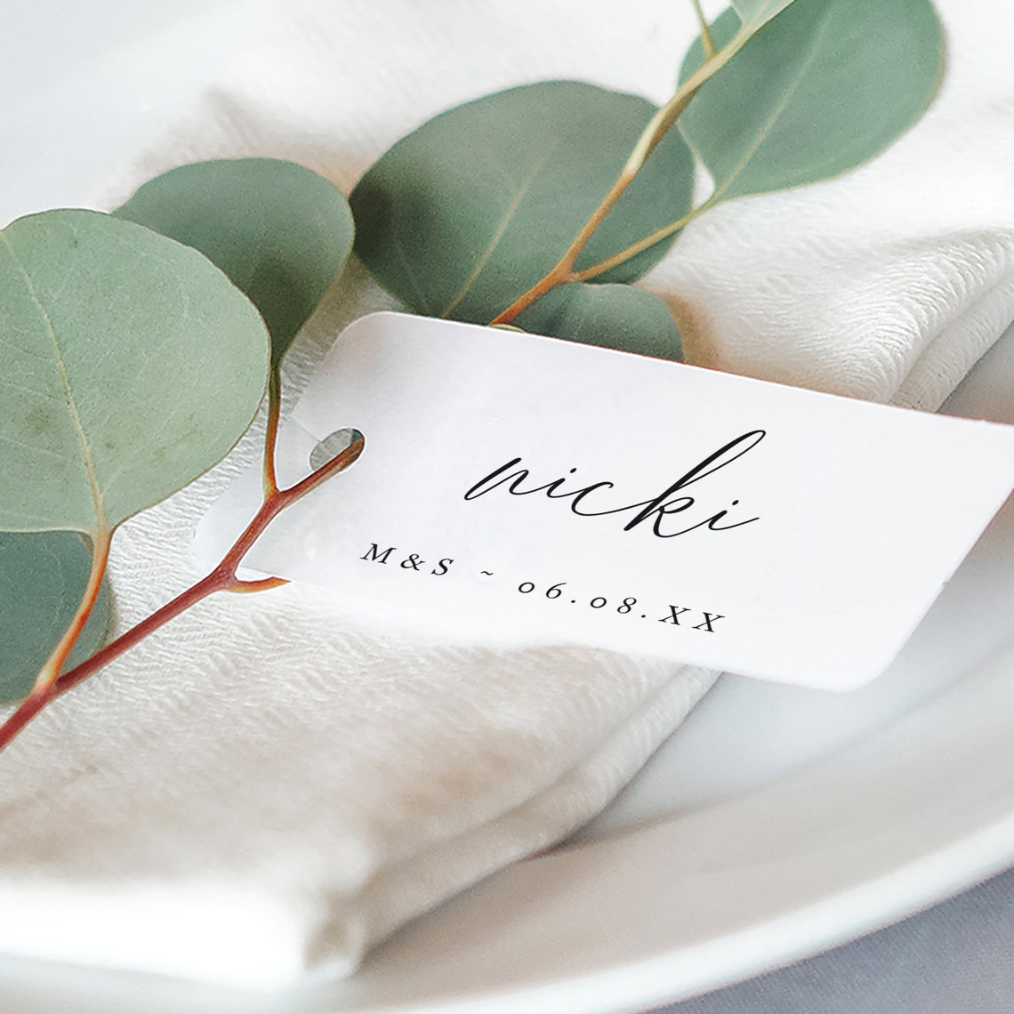 Name Tag Printable 2.5x1.25" and 3x1", Place Name Tag Template, Wedding ...