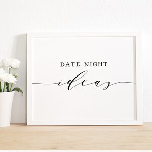 Date Night Ideas Sign and Cards Printable Date Night Ideas | Etsy