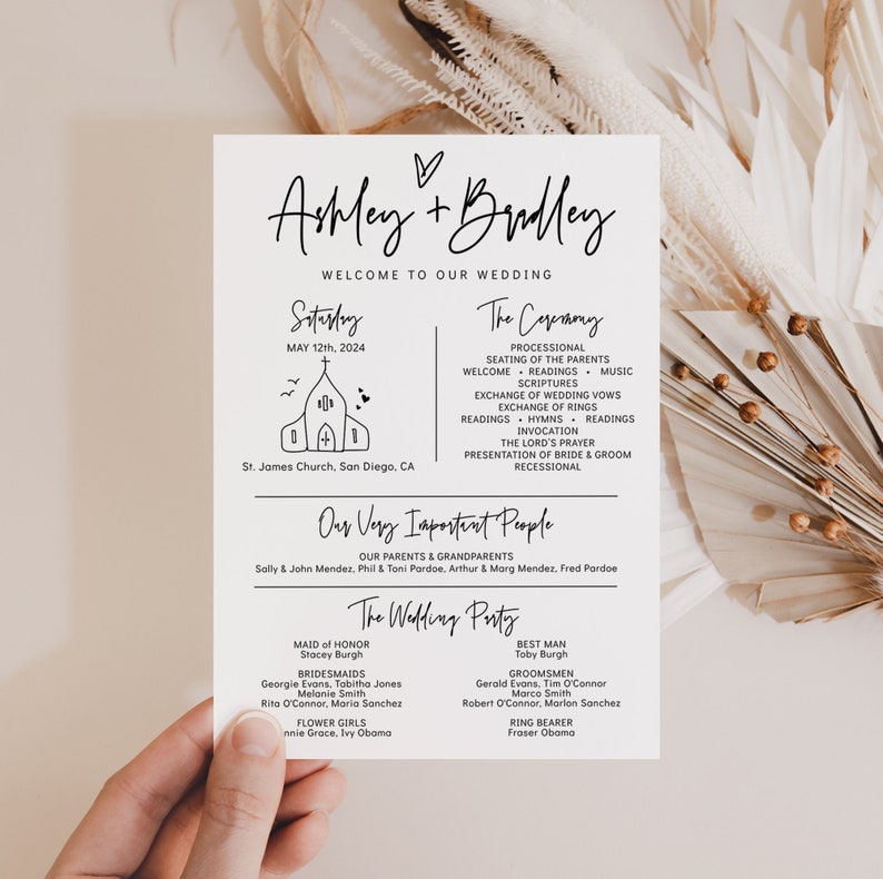 Infographic Wedding Program Wedding Day Program Infographic - Etsy