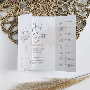 Destination Wedding Invitations, Travel Inspired Folded Invitation ...
