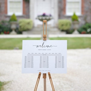 Long Table Seating Plan Template With 4 Tables, Printable Seating Plan ...