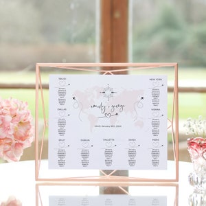 World Map Seating Plan Templates, Destination Wedding Table Plan ...