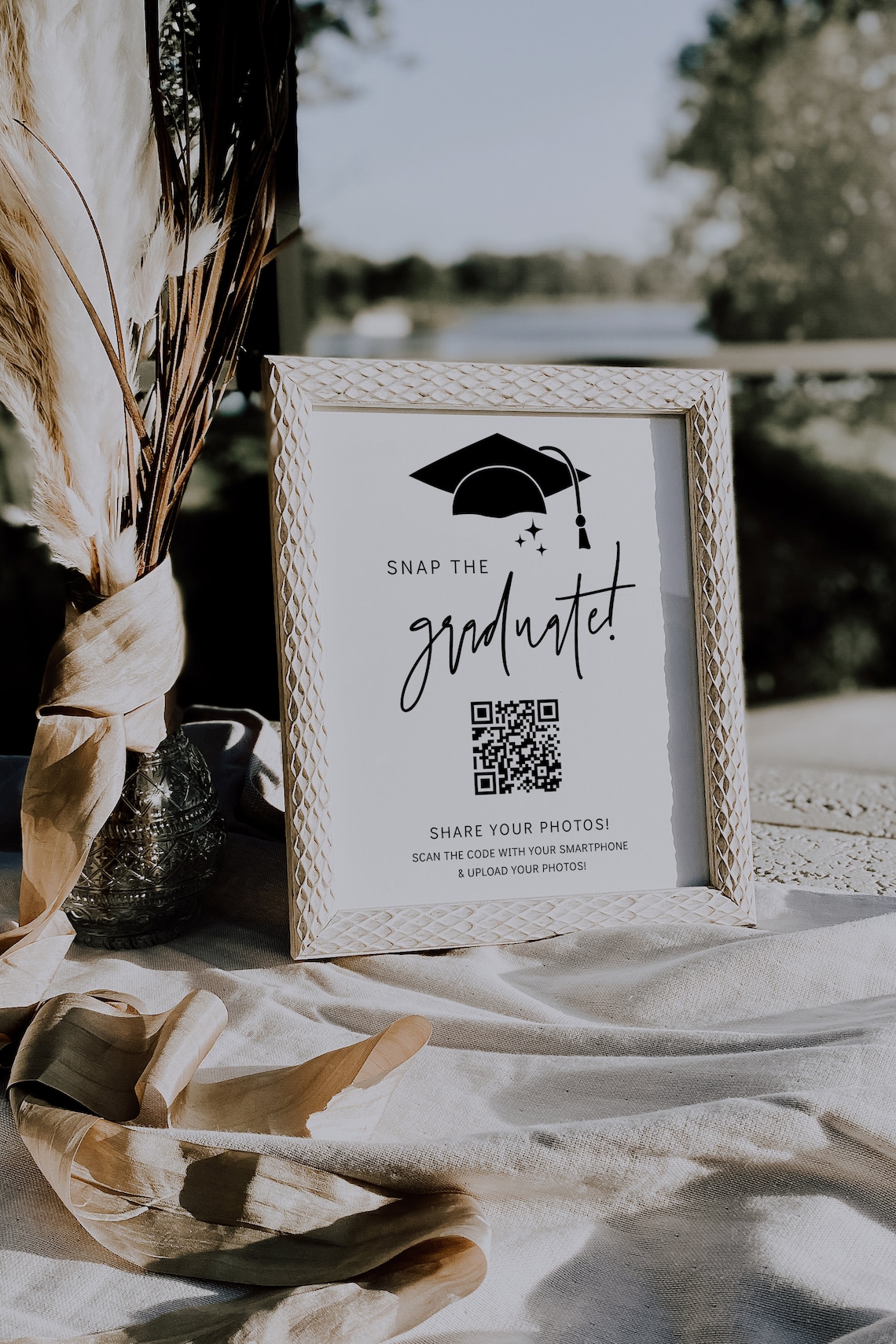 Snap the Graduate, Photo QR Code Graduation Party, Printable Photo Sign ...
