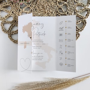 Destination Italy Wedding Invitations, Folded Gatefold Invitation ...