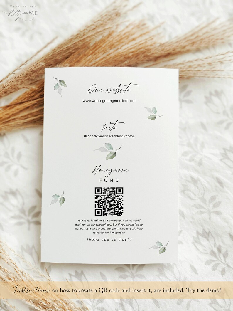 Folded Wedding Invitations Templates for Greenery Gatefold - Etsy