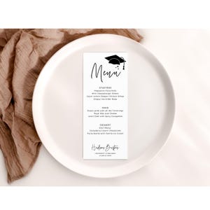 Graduation Party Menu Template, Graduation Party Table Decorations ...